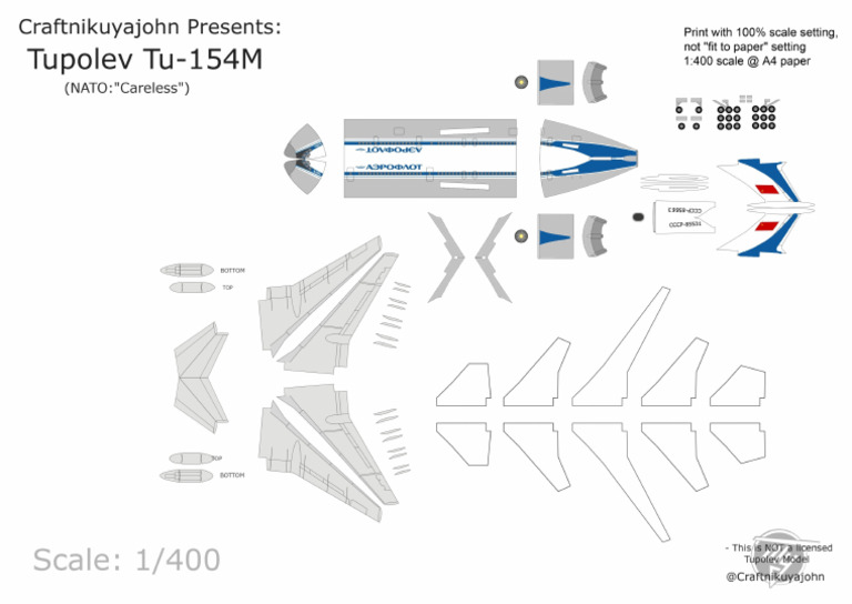 Ty 154 Aeroflot USSR Blue Tail Livery | PDF