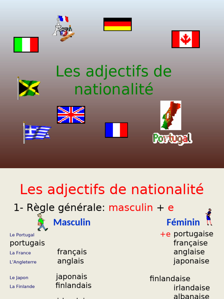 adjectifs_nationalit__powerpoint | PDF | L'Europe | Alphabet latin