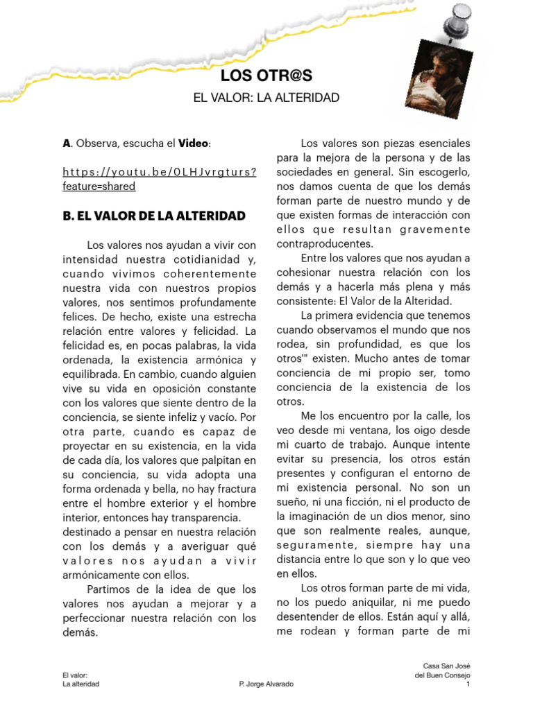 El Valor de la Alteridad en la Vida | PDF | Felicidad
