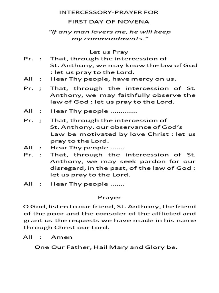 St. Anthony Novena (Book) English Online | PDF | Lord's Prayer | Intercession