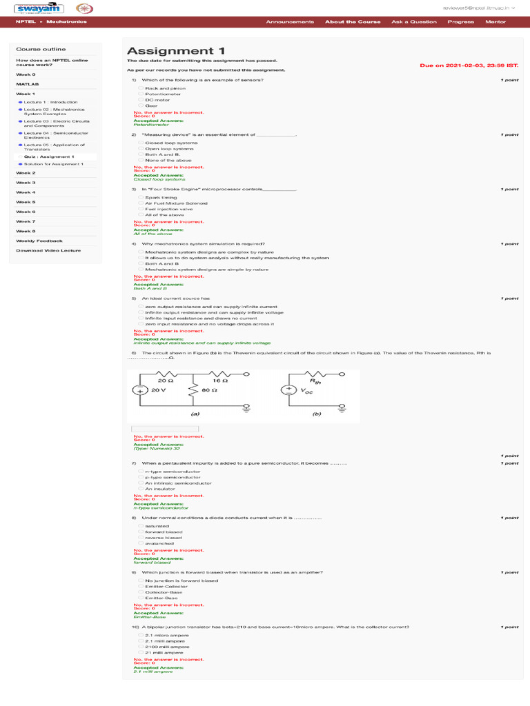 Noc21 Me27 Assignment Week 1 | PDF