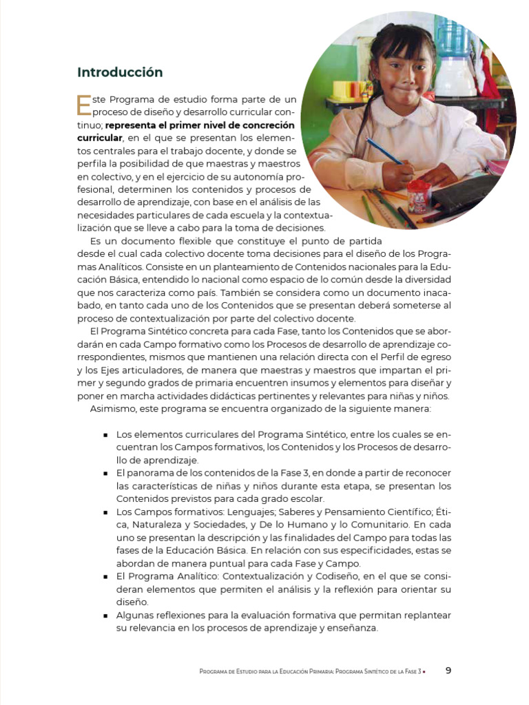 Programa_SinteticoFase_3-09 | PDF | Educación primaria | Aprendizaje