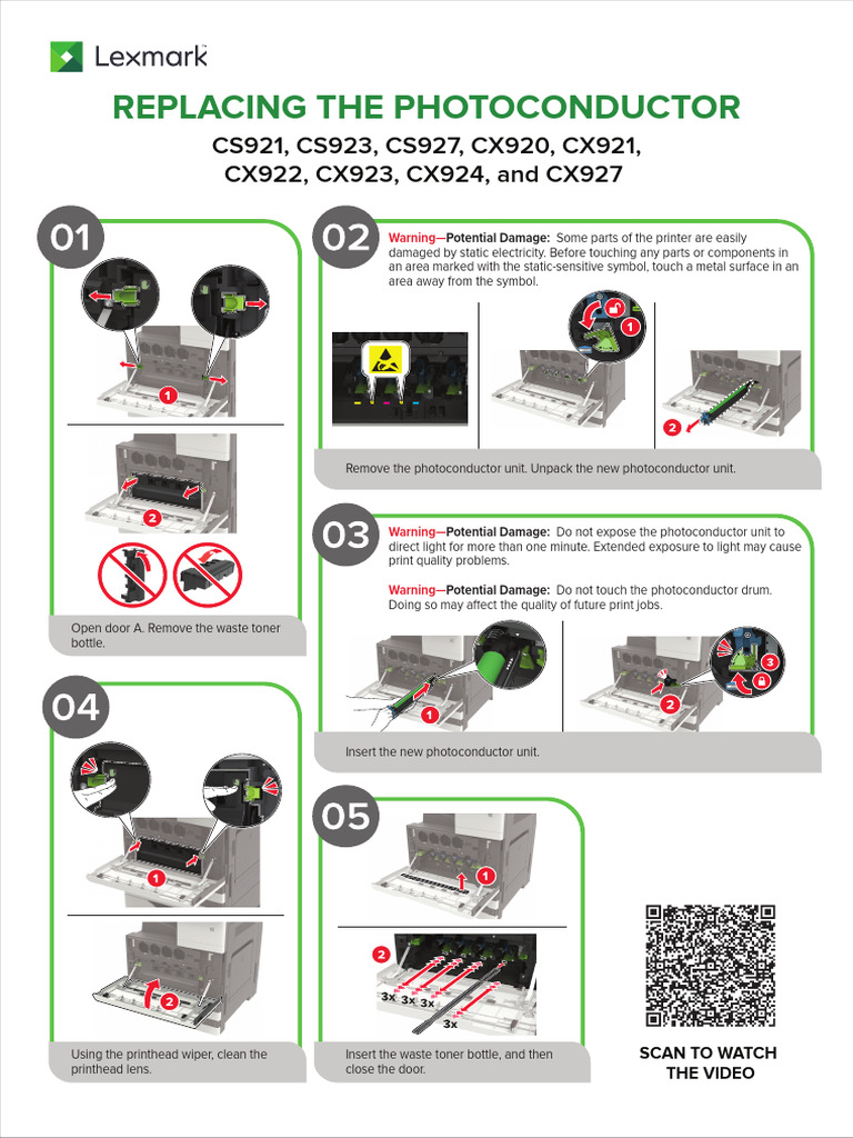 CSCX92x Replacing Photoconductor Unit | PDF