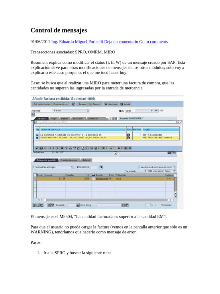 Control de Mensajes | PDF