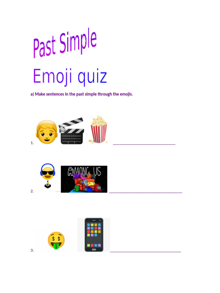 Emojis Quiz - Past Simple | PDF