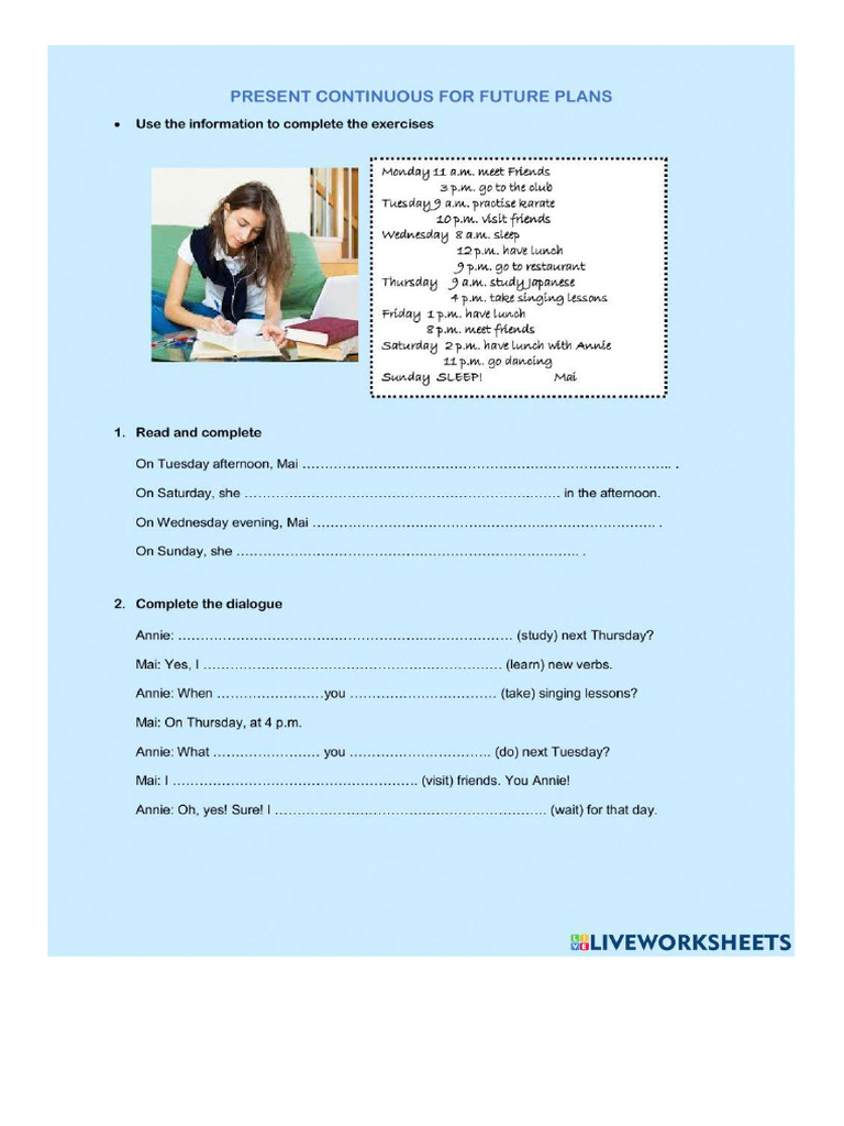 Present Continuous for future plans | PDF
