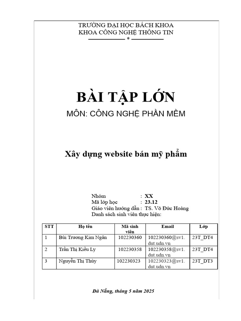 Template BaoCao CNPM | PDF