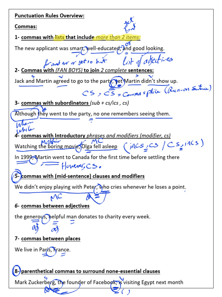 Punctuation Rules and Practice Guide | PDF | Comma