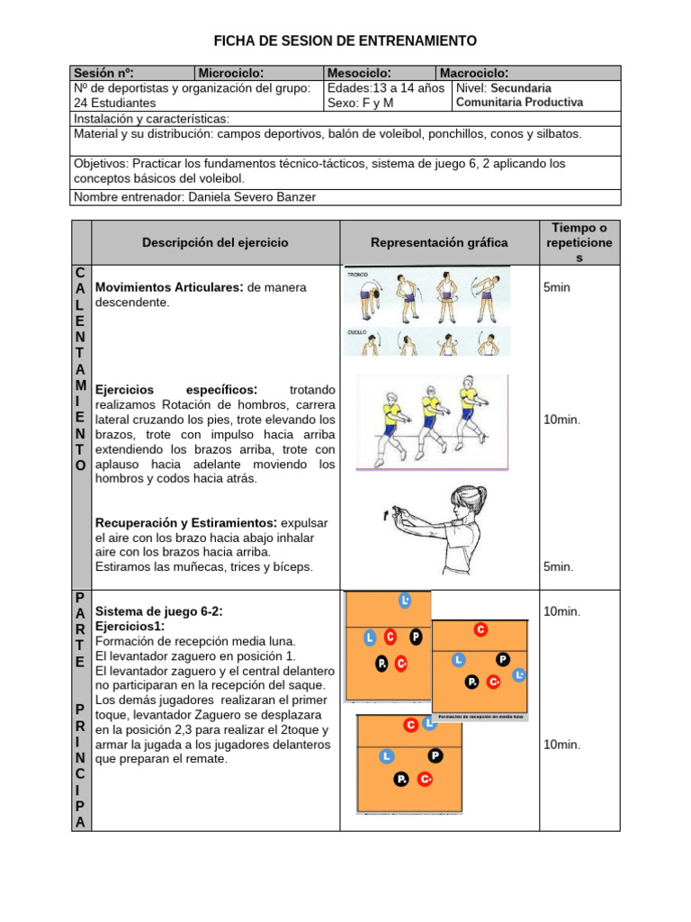 ficha 6-2 | PDF | Vóleibol | Defensor (Asociación de Fútbol)