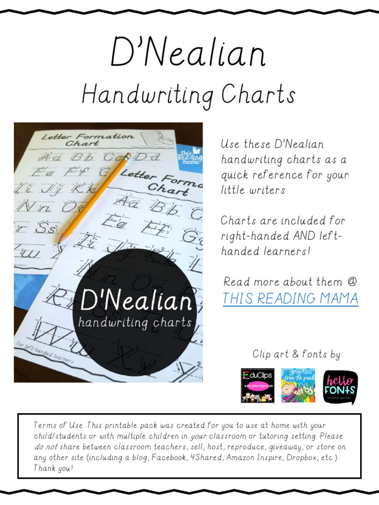 D’Nealian Handwriting Charts for Kids | PDF
