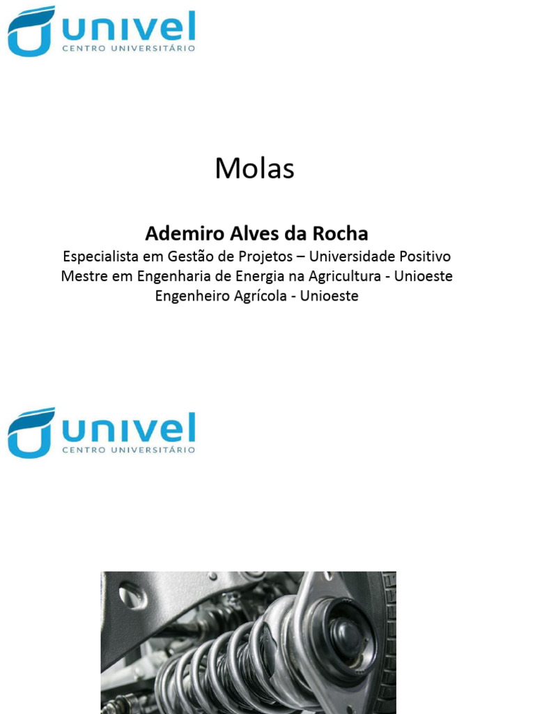 Aula 5 Projeto de Molas | PDF | Estresse (Mecânica) | Engenharia Mecânica