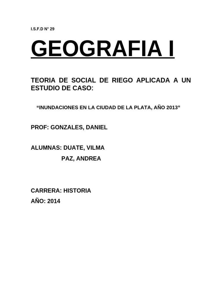 Planif Geografia | PDF | Inundar | Riesgo