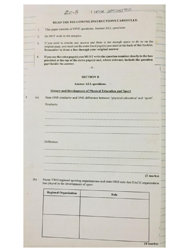 Pe Csec 2018 Paper 2 | PDF