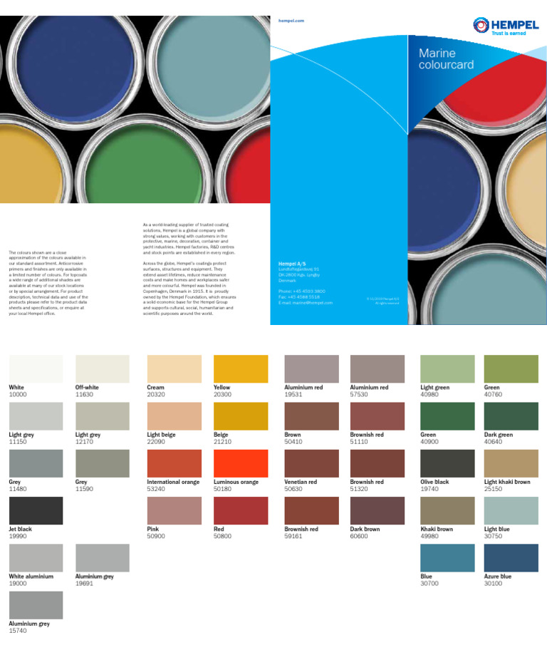 Hempel Marine Colour Card Overview | PDF | Color