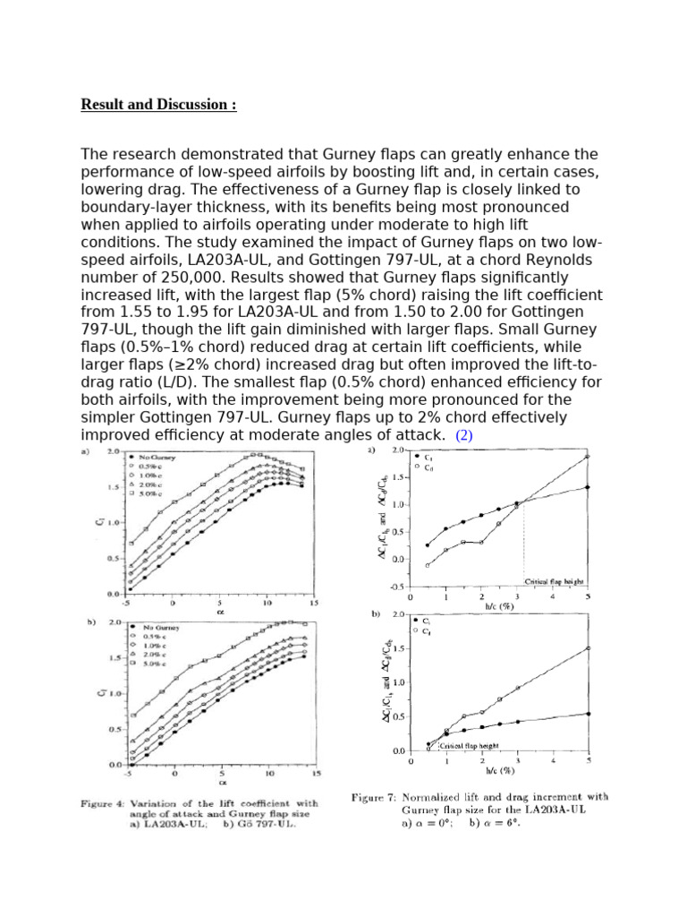 Gurney Flaps Enhance Low-Speed Airfoil Performance | PDF