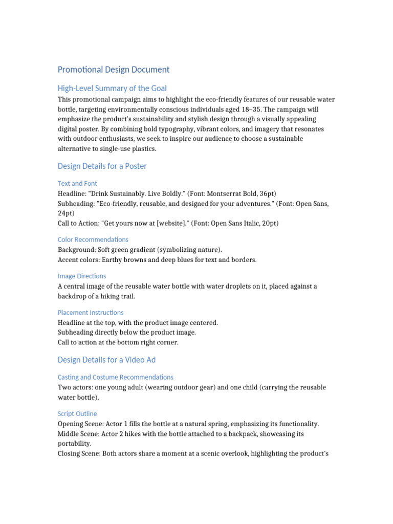 Promotional Design Document | PDF