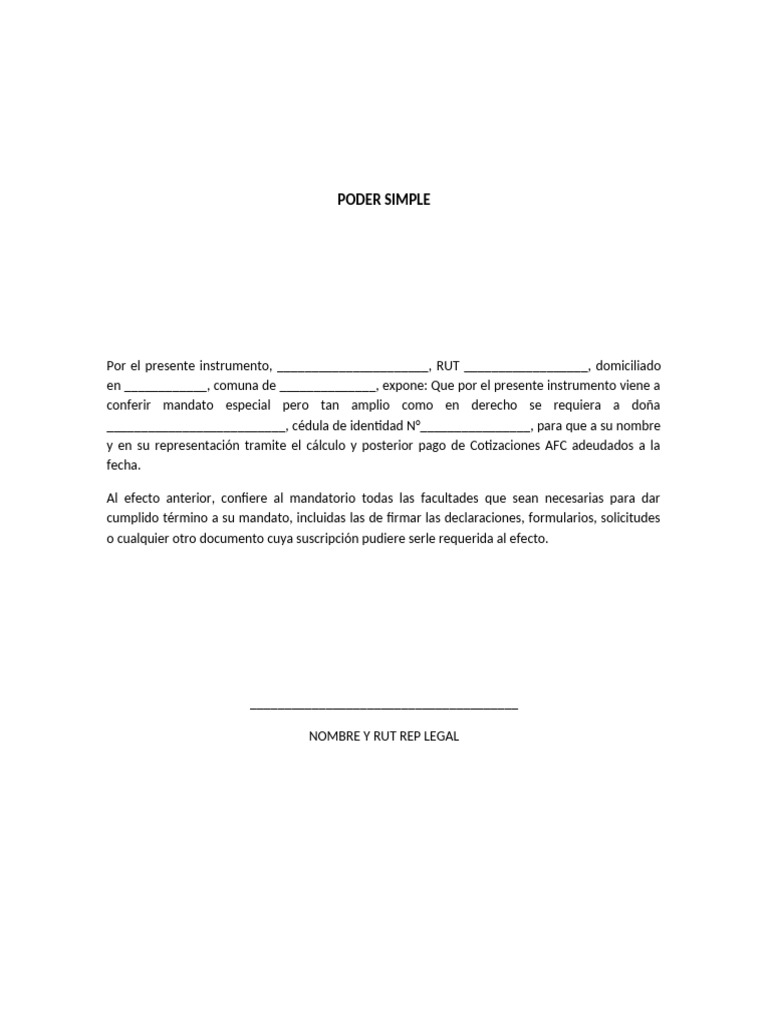 Poder Simple Afc | PDF