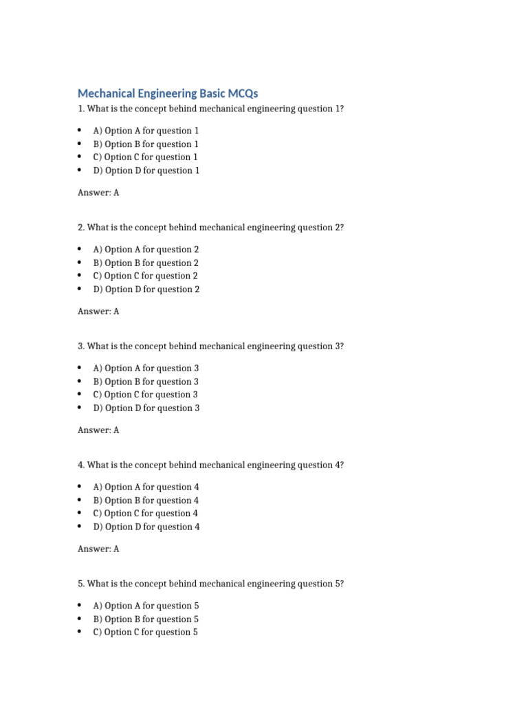 Mechanical_Engineering_Basic_MCQ (1) | PDF | Engineering | Mechanical Engineering