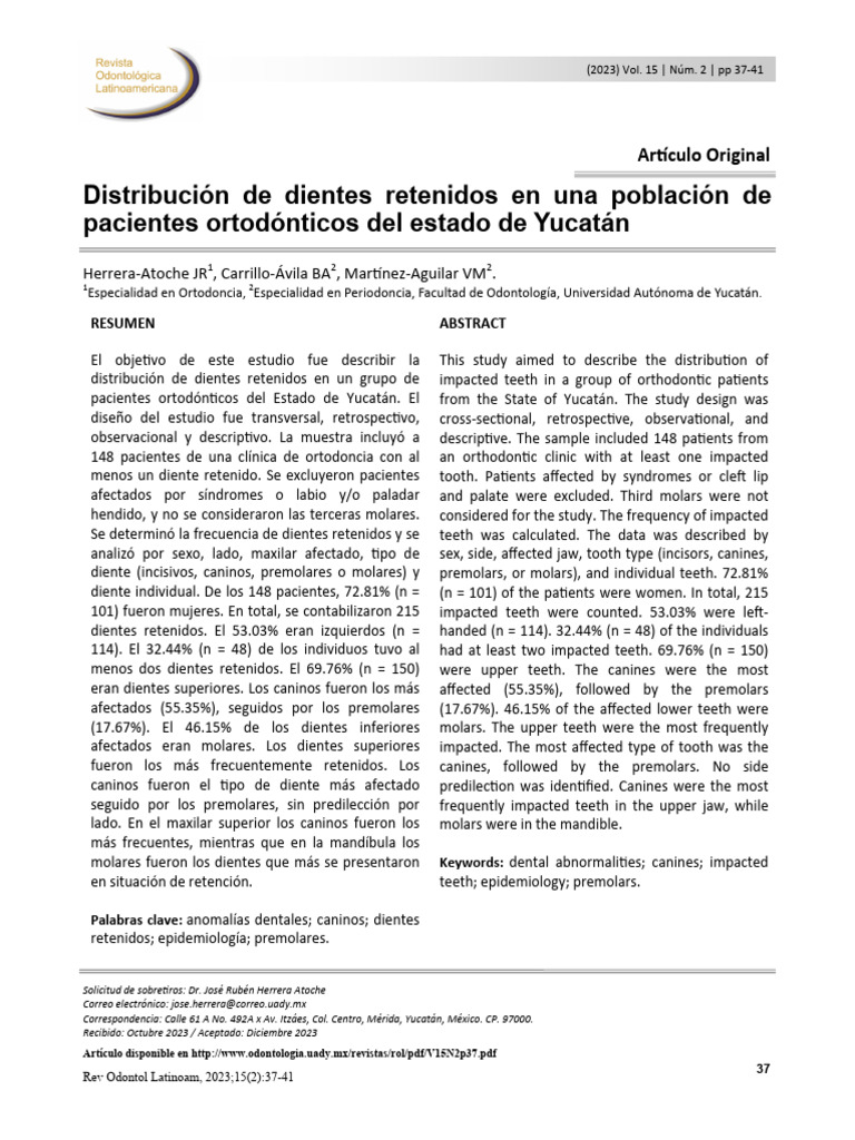 V15N2p37_90a9db50228c3305ee180bedb8192ca9 | PDF | Diente | Anatomía de ...