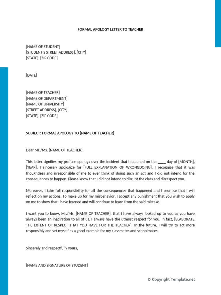 Sample Apology Letter - Student | PDF