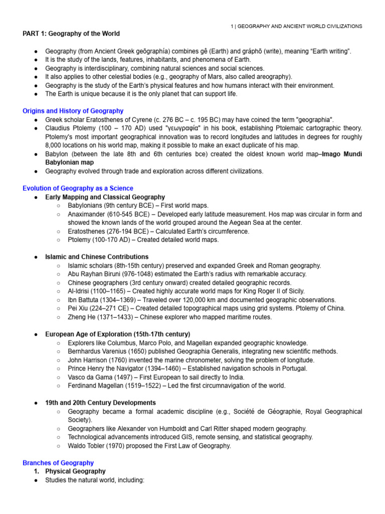History Notes | PDF | Mesopotamia | Geography