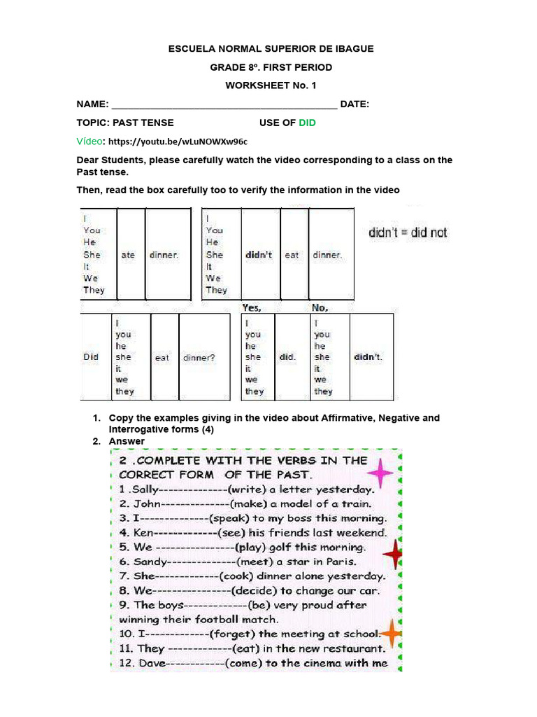 Maria Fernanda Castaño Fara - WORKSHEET NO. 1 USE OF DID (1) | PDF
