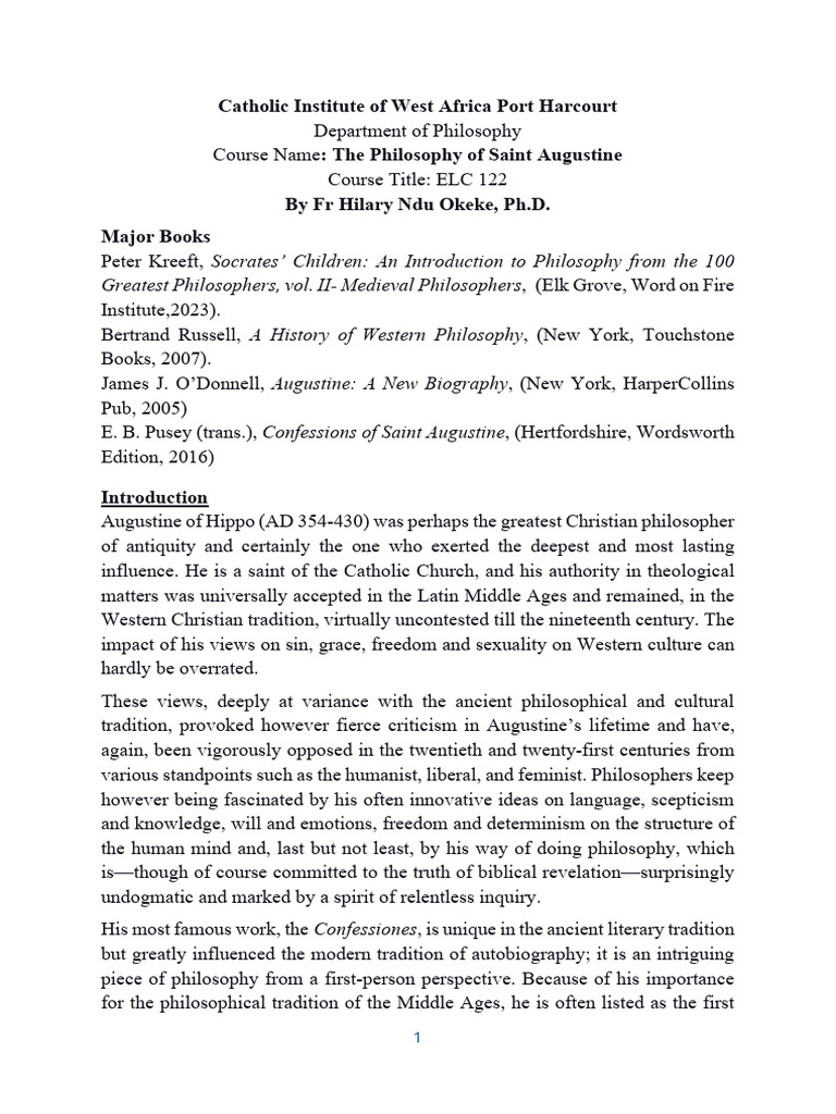 Augustine's Philosophy: Time and Creation | PDF | Platonism | Nothing