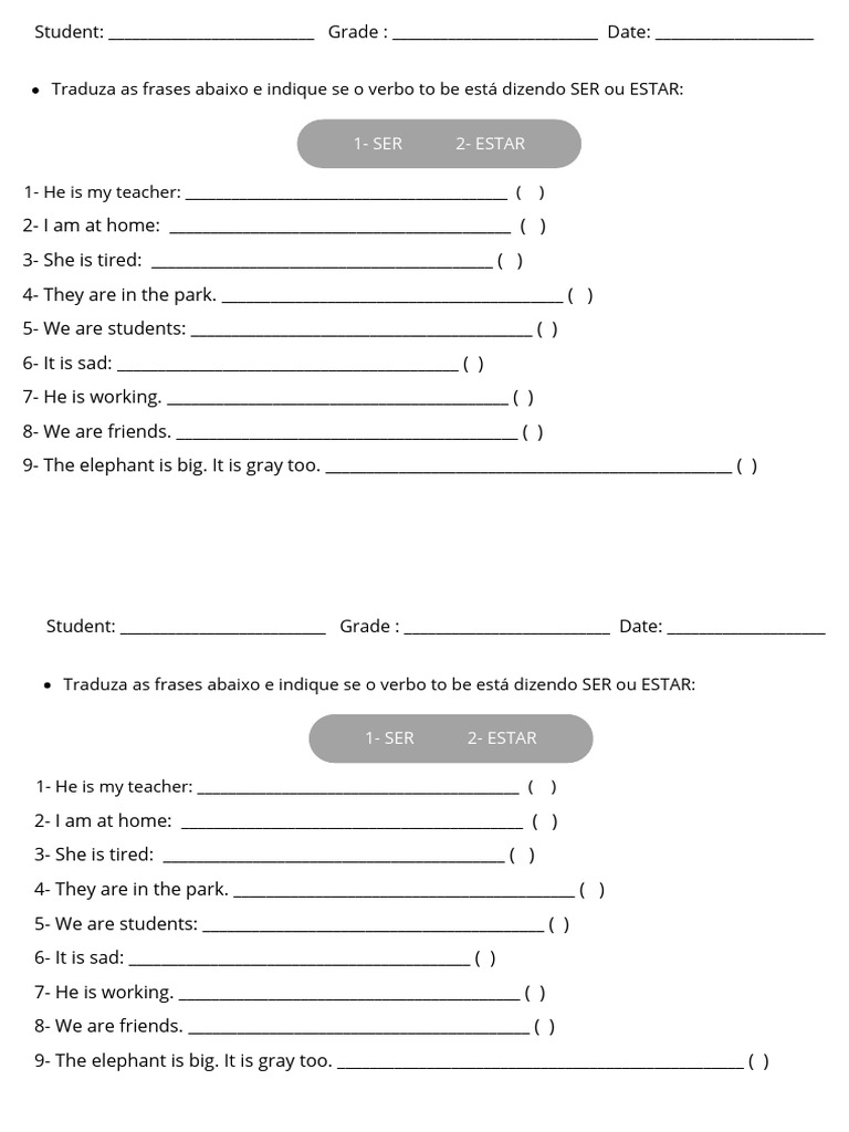 1-Ser 2 - Estar | PDF