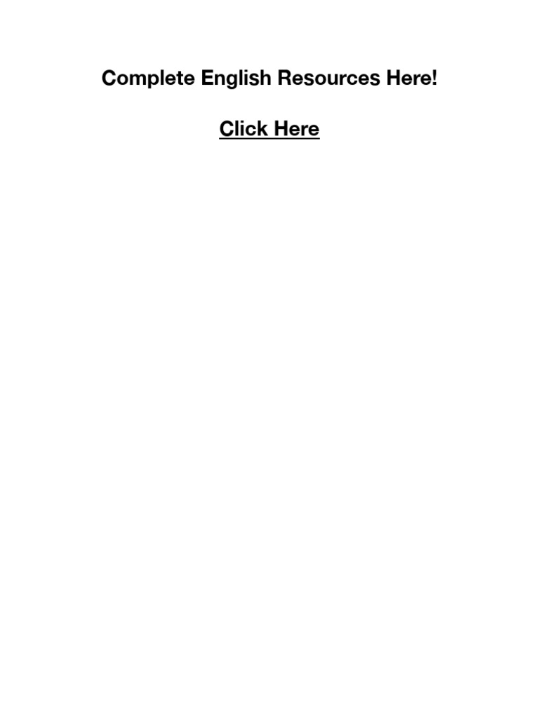 Complete English Resources | PDF