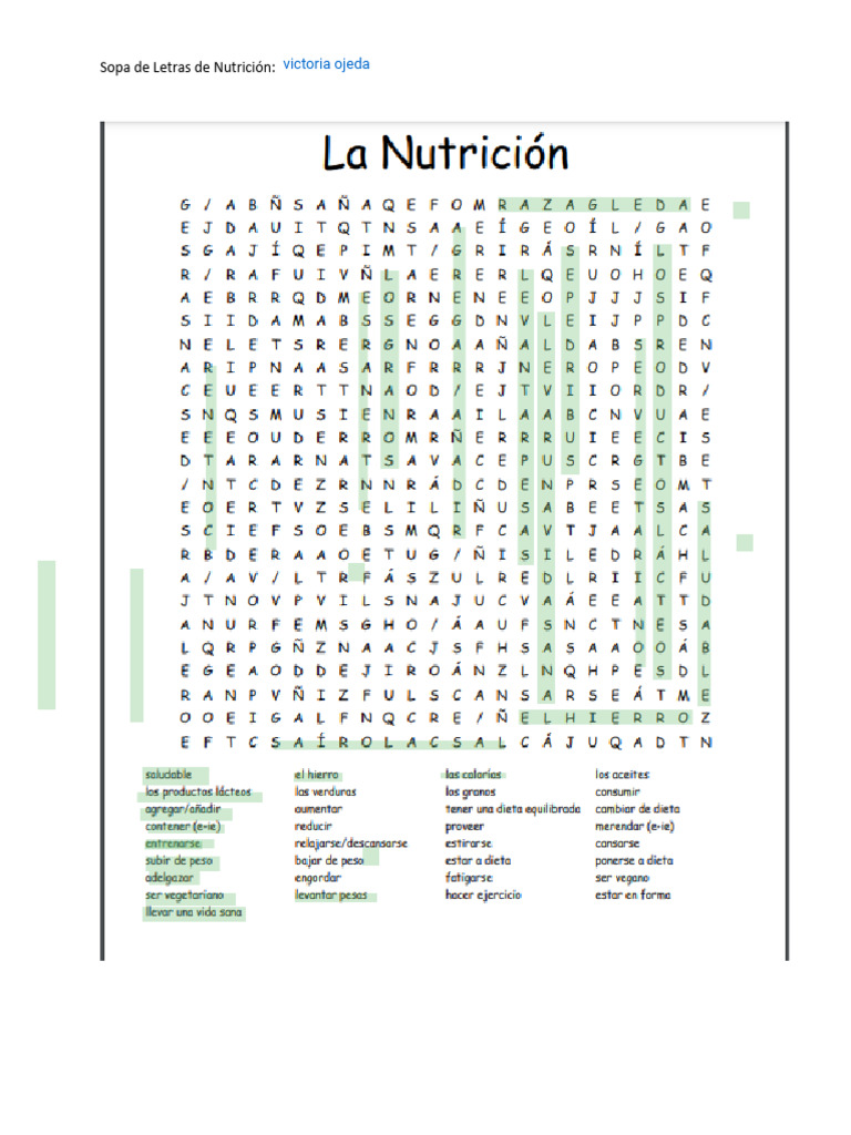 Kami Export - Sopa de letras de Nutricion- 1- 33-1 (1) | PDF