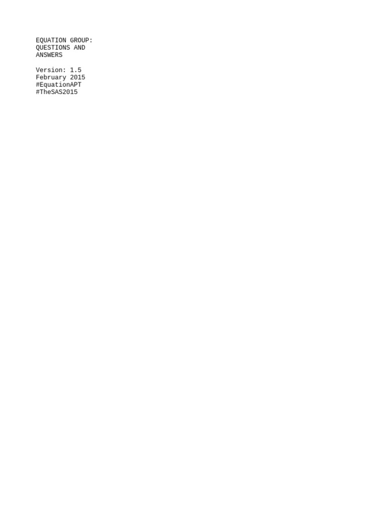 Equation Group Malware Overview and Insights | PDF | Malware ...
