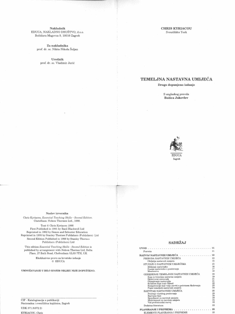 Temeljna Nastavna Umijeca - Chris Kyriacou | PDF