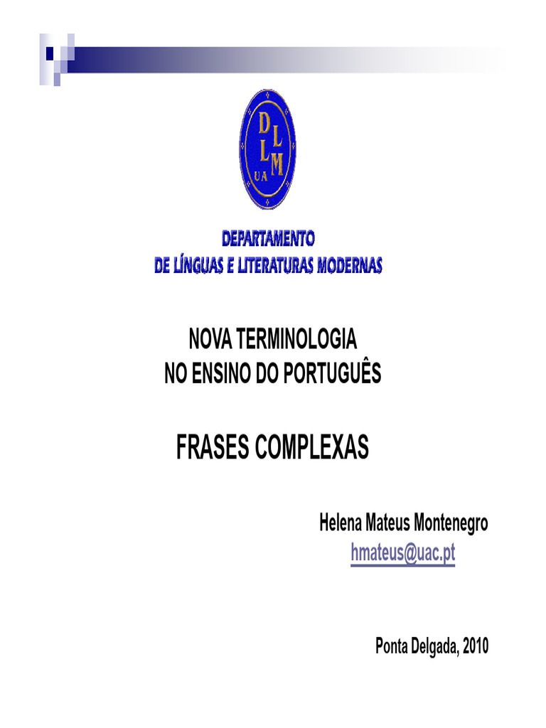 Nova Term Frases Complexas Ppt Modo de Compatibilidade | PDF | Sintaxe ...