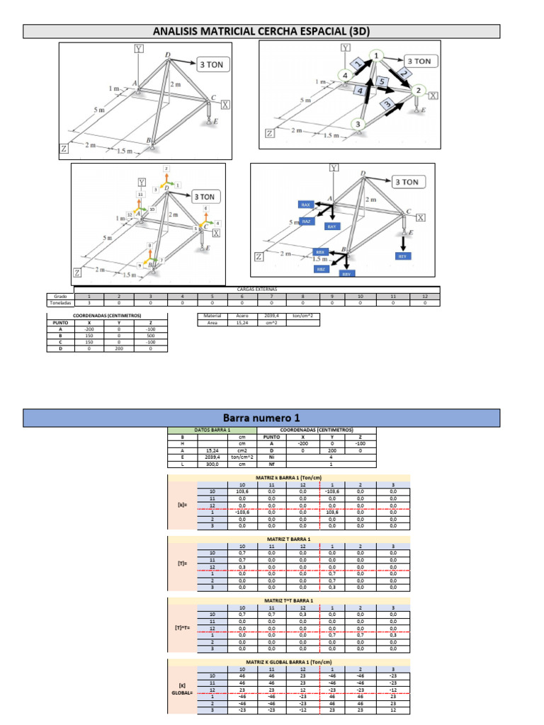 Trabajo Extra Cercha 3D Sebastian Fernando Calderon Muñoz | PDF | Ingeniería estructural