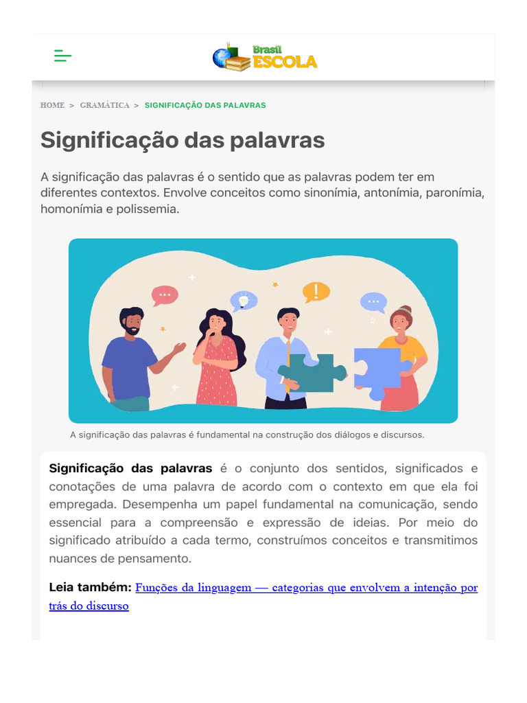 Significação das Palavras na Linguística | PDF | Palavra | Gramática