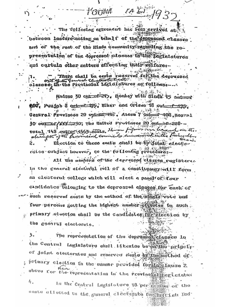 Poona Pact 1932 | PDF