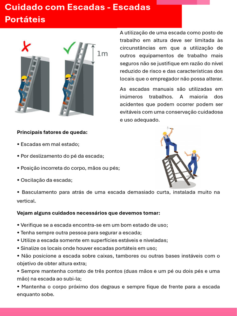 Cuidado Com Escadas - Escadas Portáteis | PDF