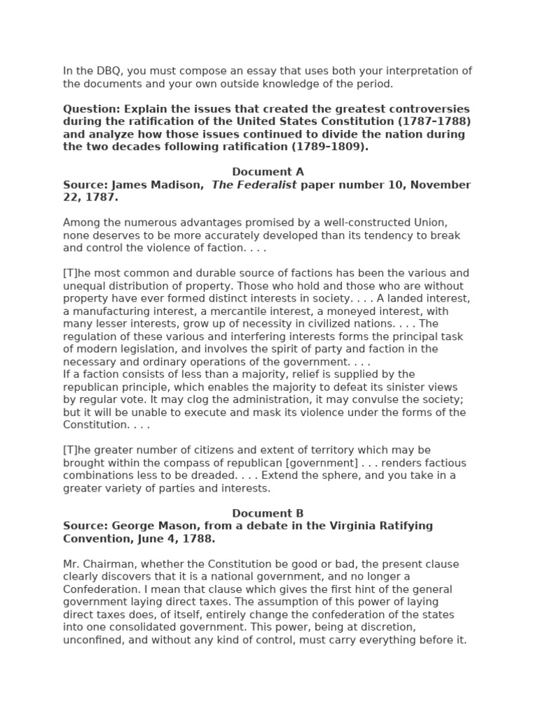 Practice DBQ 2 Constitution | PDF | Constitution | Legal Documents