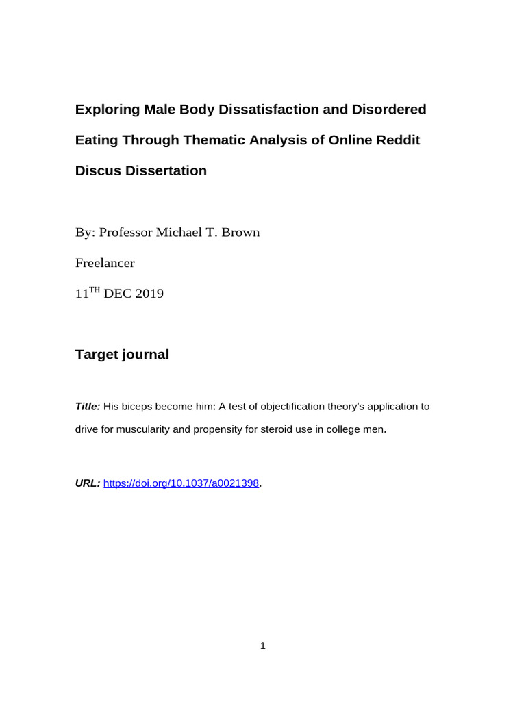 M.Sc. - Dissertation - Exploring Male Body Dissatisfaction and ...