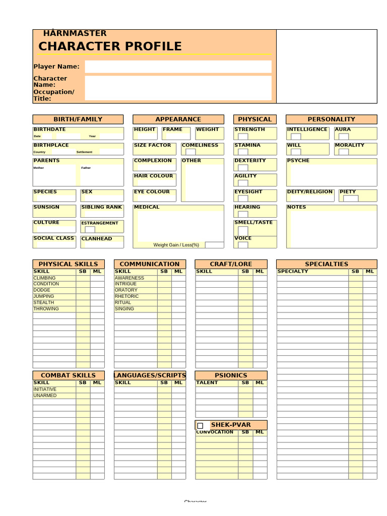 HMA Character Profile (JJ) | PDF