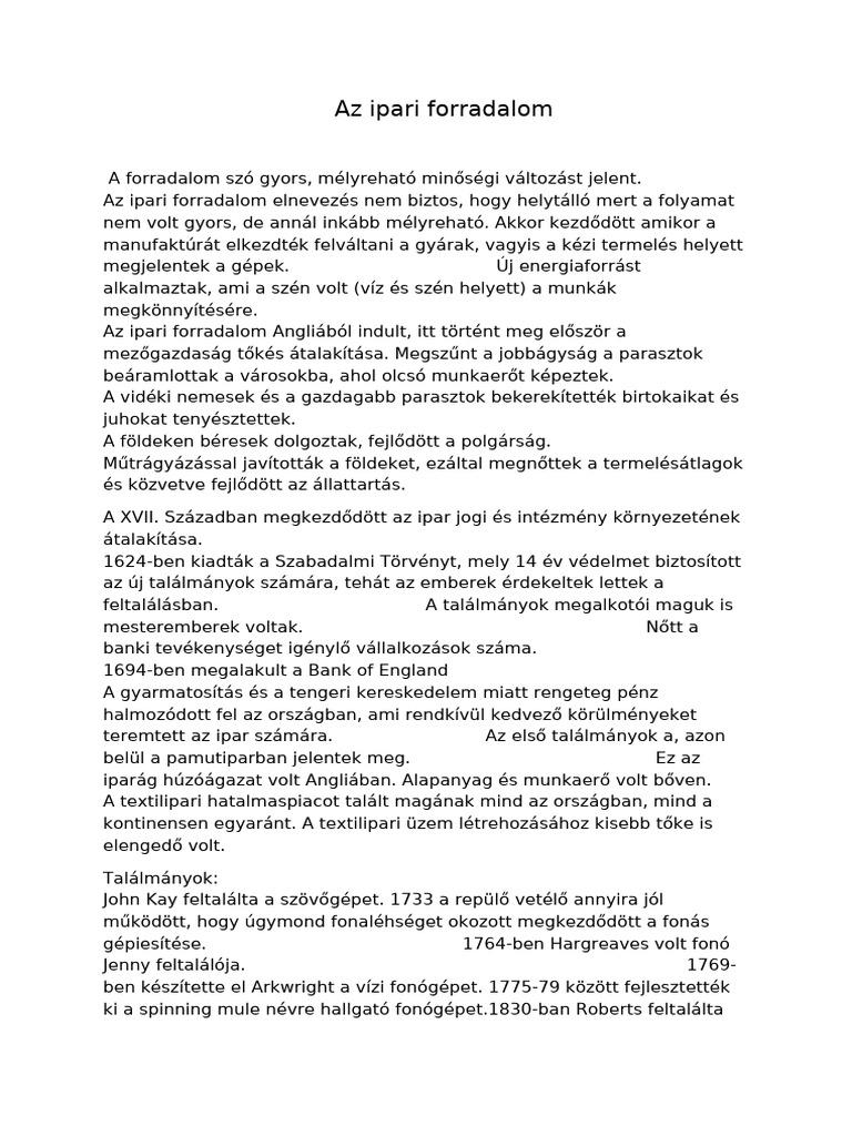 Az Ipari Forradalom Teljes - Másolat - Másolat | PDF