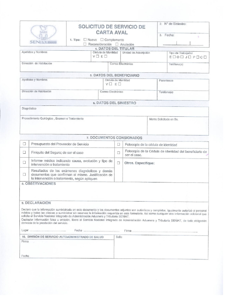 Solicitud de Carta Aval | PDF