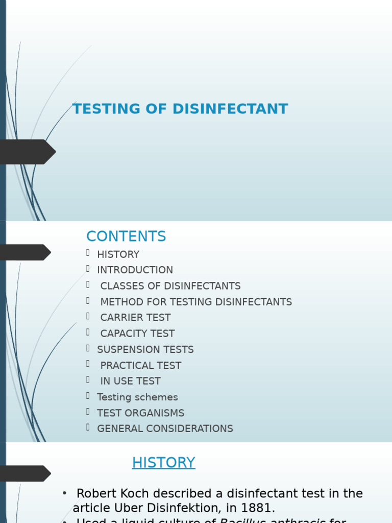 Testingofdisinfectant 240128014019 5951c9f6 | PDF | Disinfectant ...