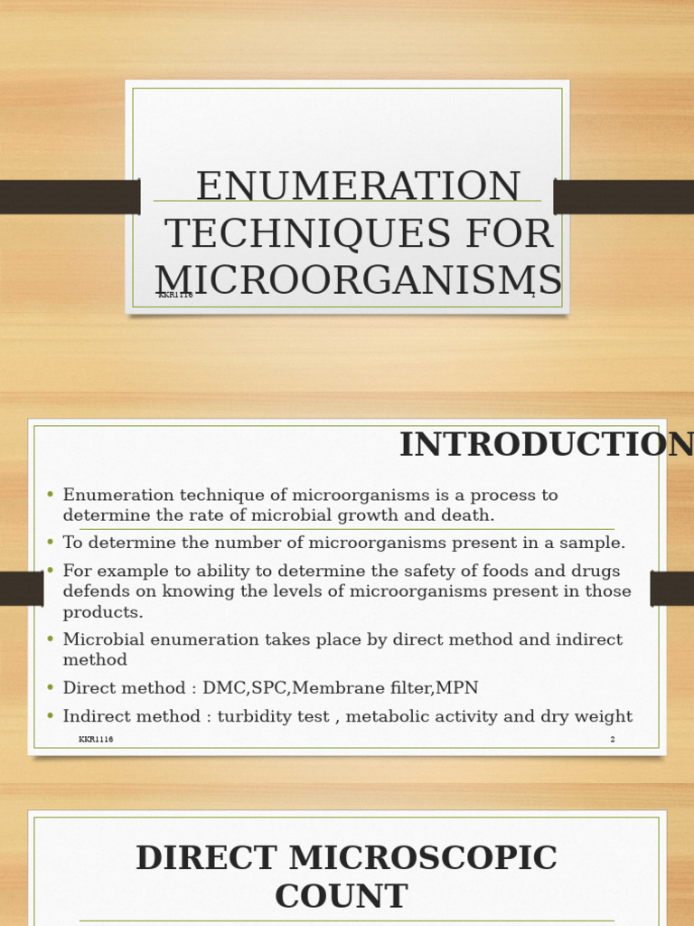Enumeration Techniques For Microorganisms | PDF | Growth Medium ...