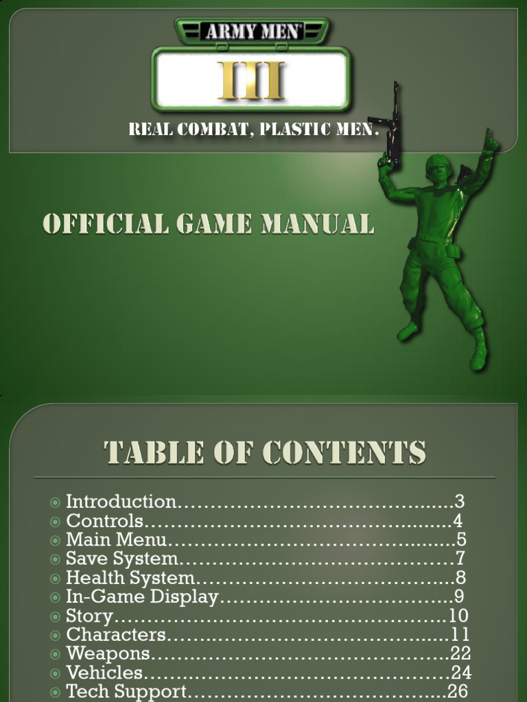 Army Men III - Official Game Manual | PDF | Armoured Fighting Vehicles ...