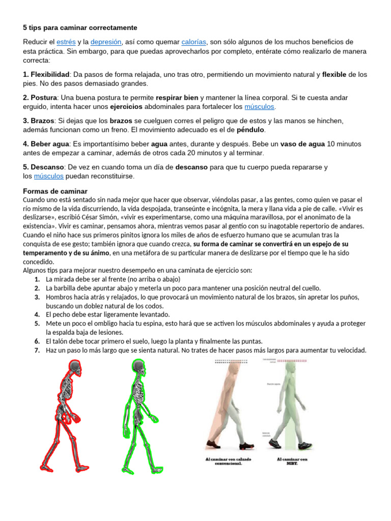 5 Tips para Caminar Correctamente | PDF