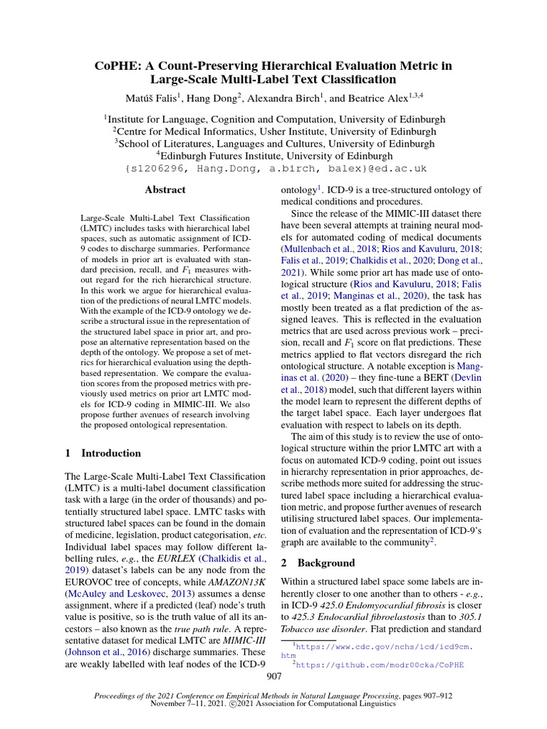 Hierarchical Metric for Text Classification | PDF | Hierarchy