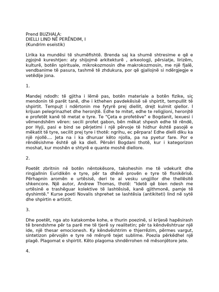 Dielli Lind Në Perëndim, I | PDF