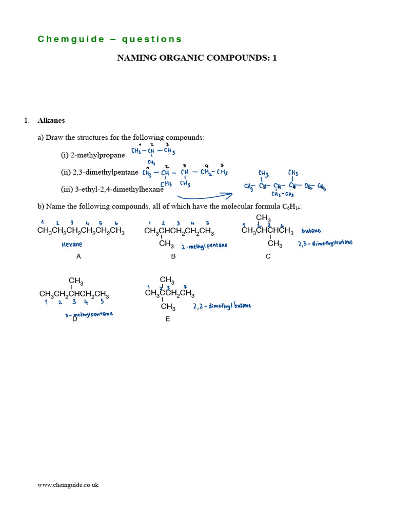 Organic Naming | PDF | Organic Compounds | Chemical Substances