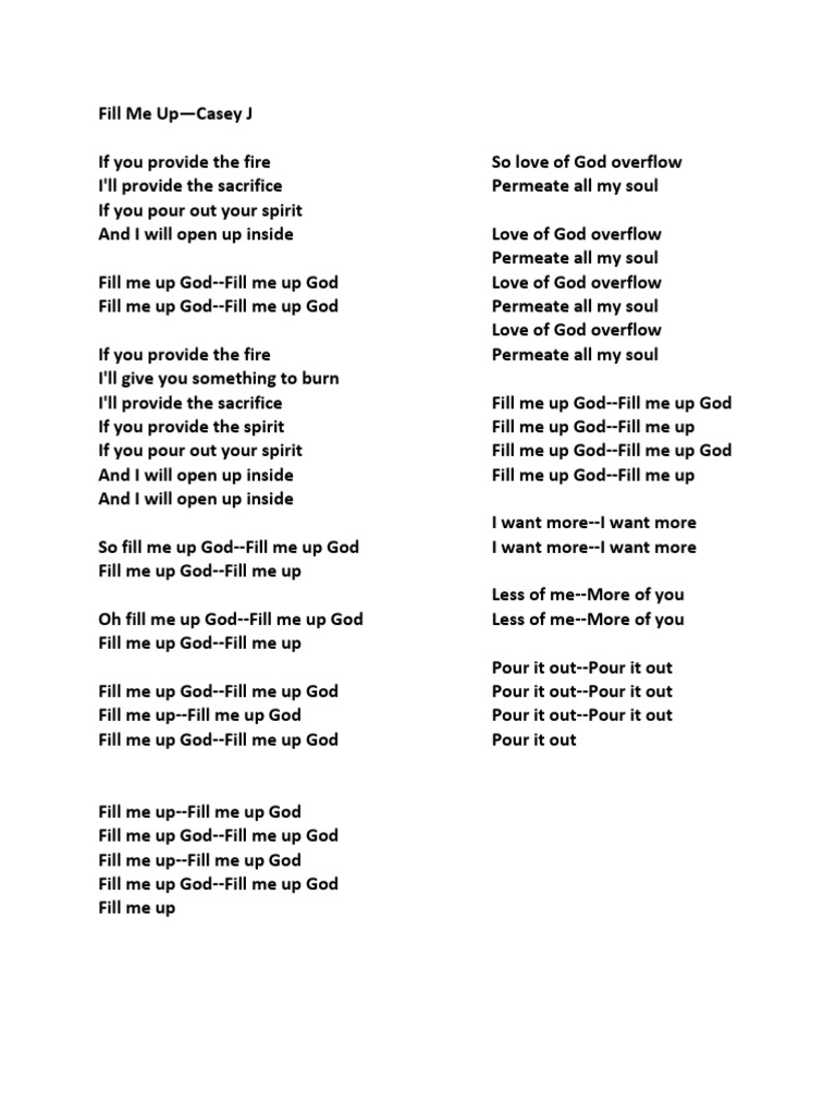 Fill Me Up - Casey J | PDF